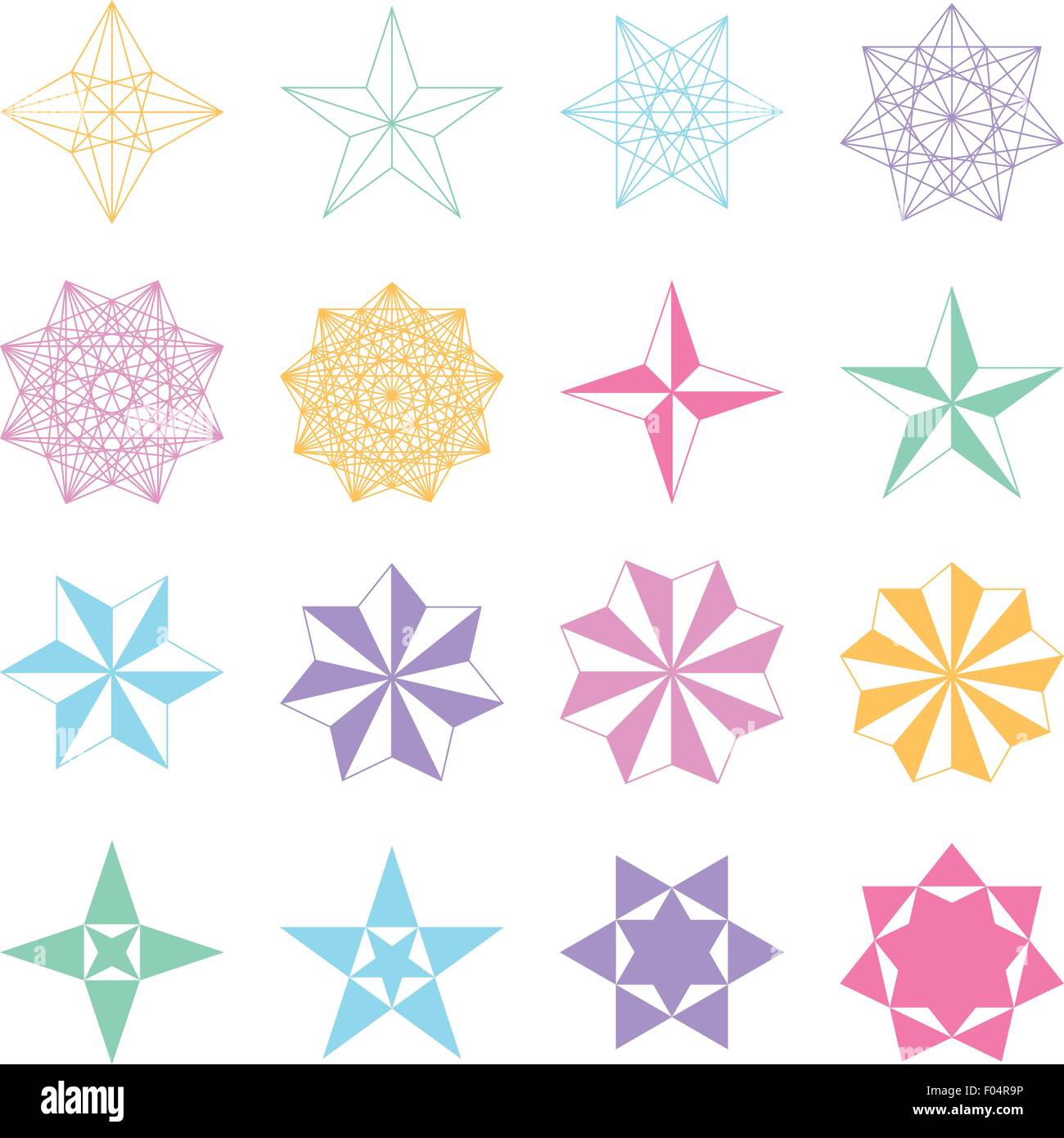 Set of stars. Geometric shapes. Vector Stock Vector Image & Art - Alamy