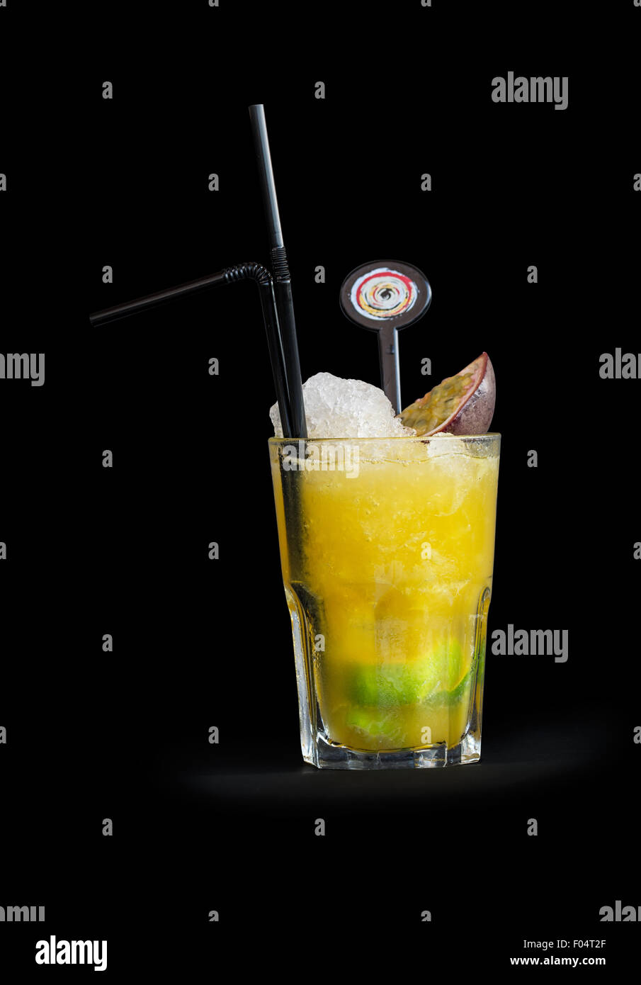 caipirinha alcoholic cocktail over black background Stock Photo - Alamy