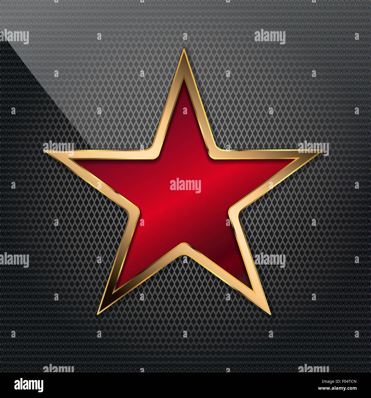 vector illustration of copper red star on grid background Stock Vector ...