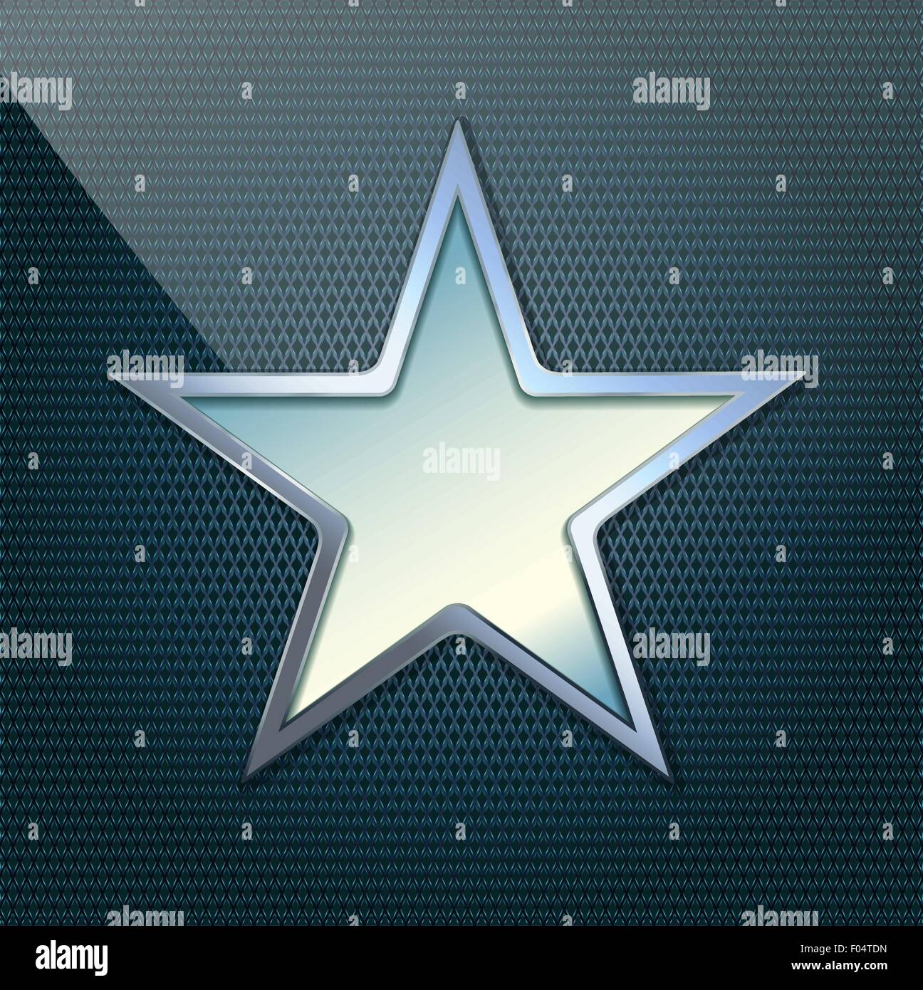 vector illustration of chrome star on grid background Stock Vector ...