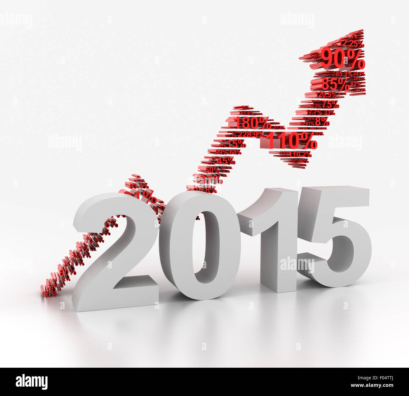 New year upward arrow, 3d render Stock Photo - Alamy