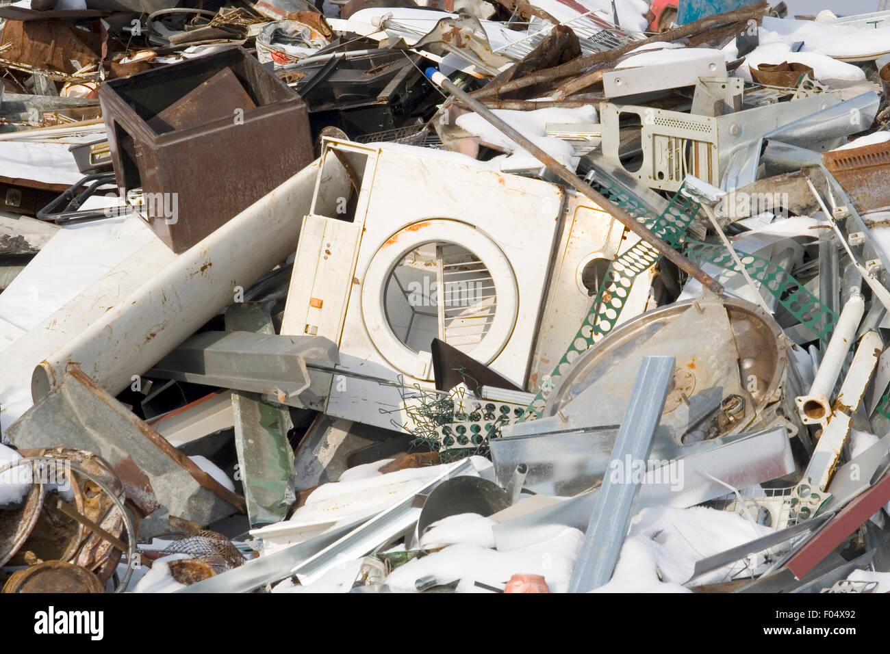 Scrap Metal and household waste at recycling facility Stock Photo - Alamy