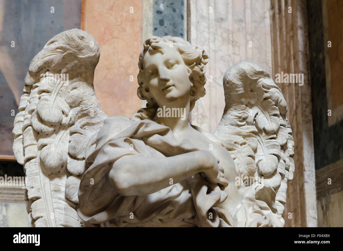 angel statue, marble, Pantheon, Rome, Italy Stock Photo - Alamy