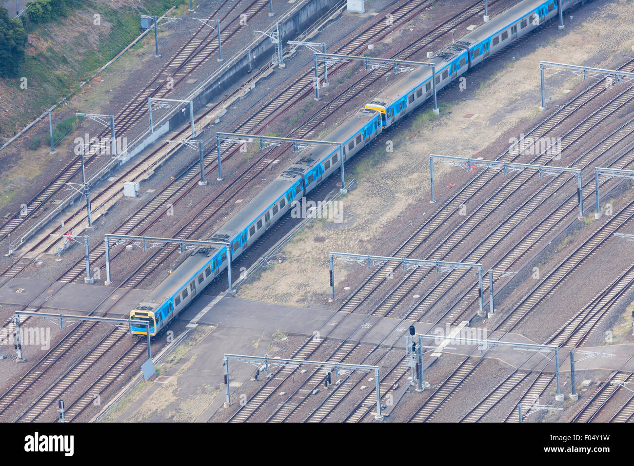 Railroad aerial top view hi-res stock photography and images - Alamy