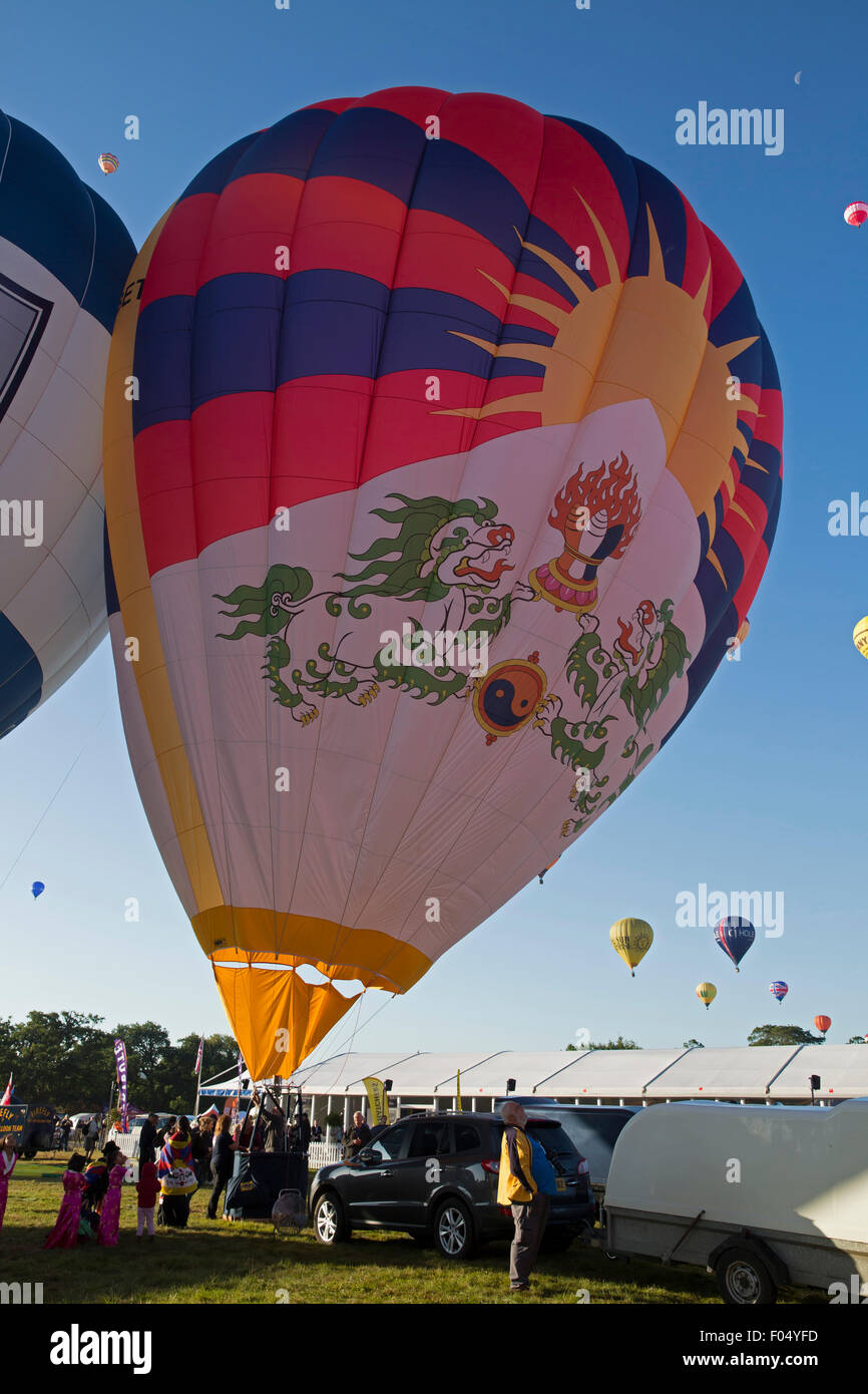 Ashton Court, Bristol, UK. 07th Aug, 2015. A balloon from Tibet takes ...