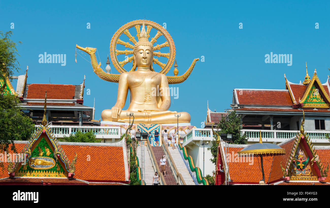 Big Buddha statue at the Wat Phra Yai Ko Pan Temple in Ban Bo Phut, Ko ...