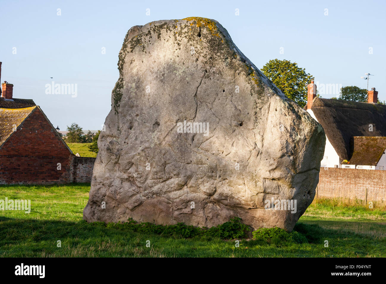 Neolithic Avebury stone circle. The largest megalith standing stone at ...