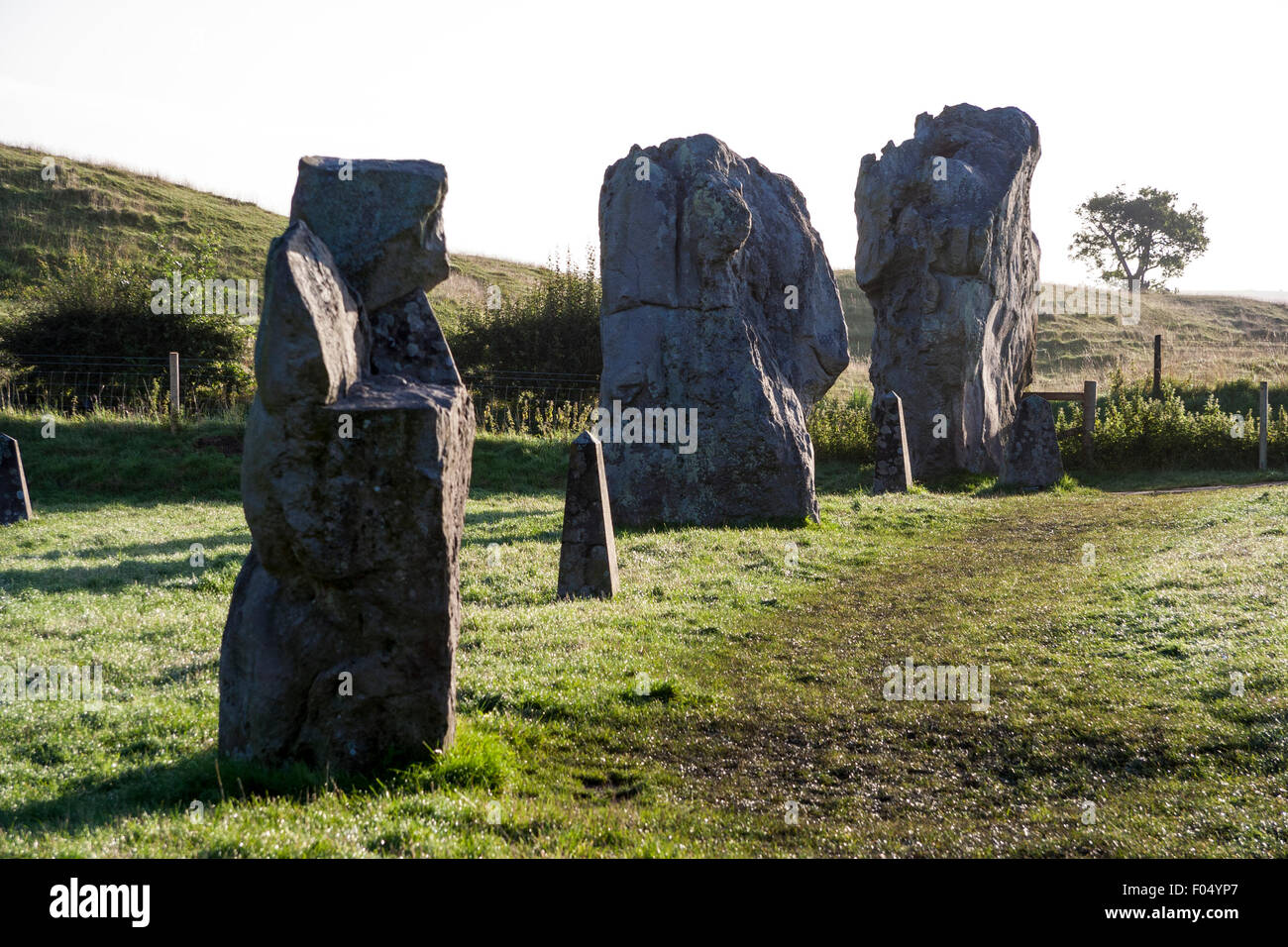 Avebury Neolithic stone circle, England. North West Quarter, with row ...