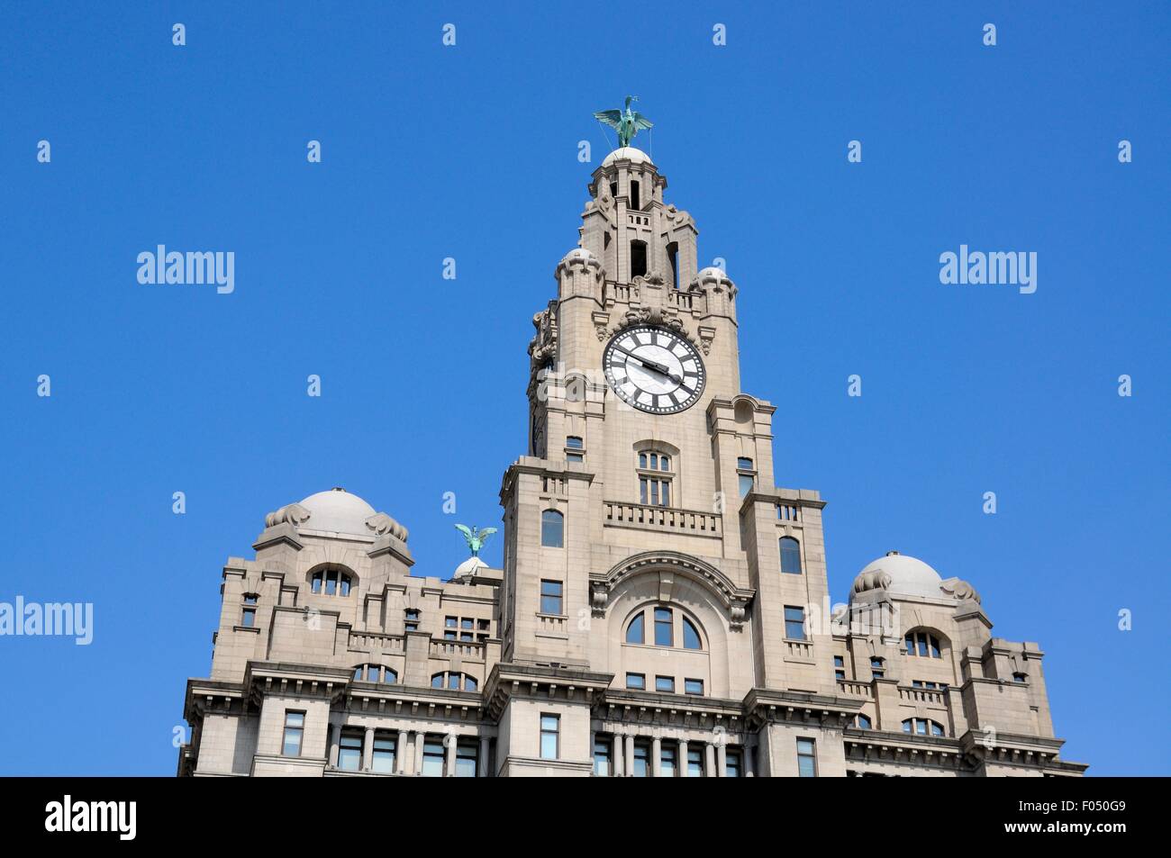 The Royal Liver Building clock tower and Liver Bird at Pier Head ...