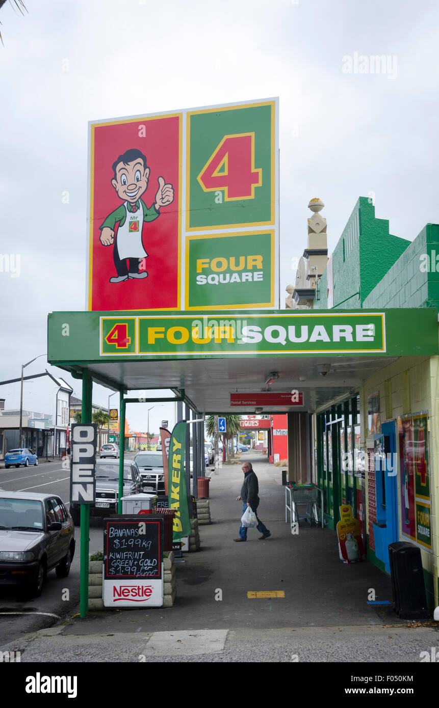 Four Square Shop, Main Street, Waverley, Taranaki, North Island, New ...