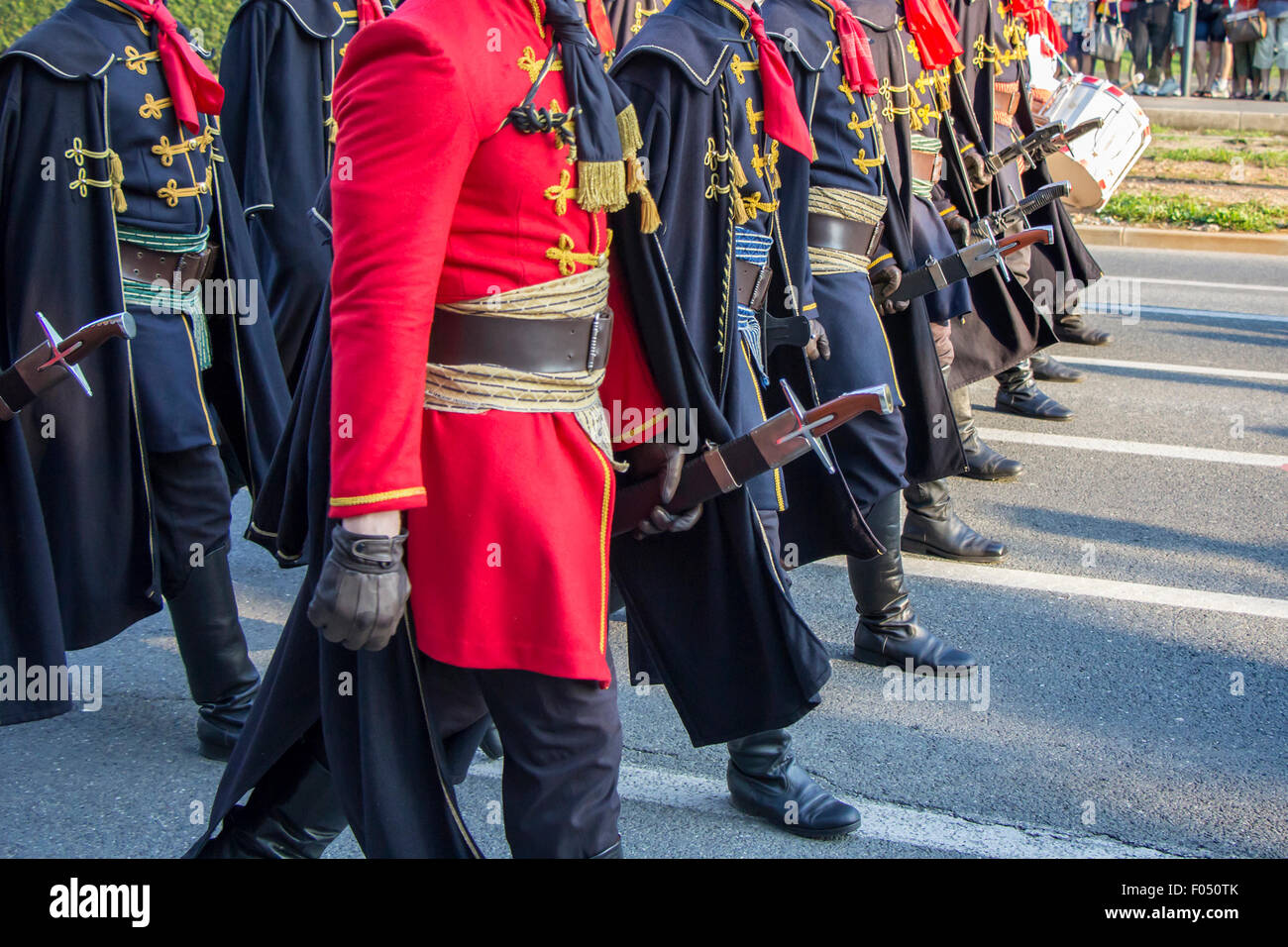 Festive Military parade of the Croatian army in historic uniforms on ...