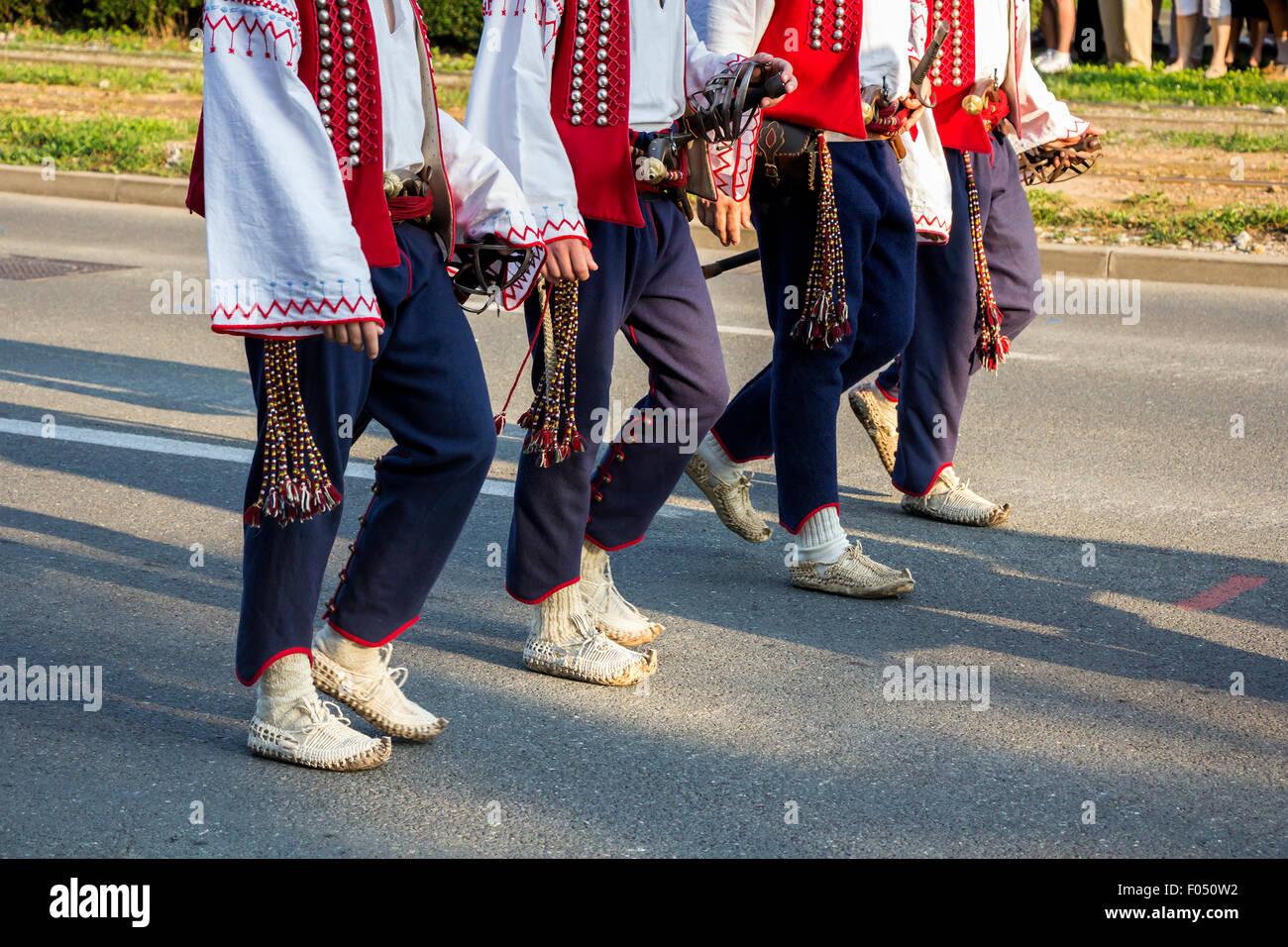 Festive Military parade of the Croatian army in historic uniforms on ...