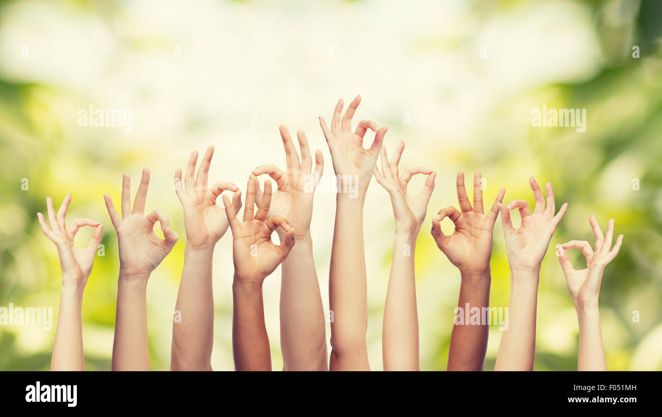 human hands showing ok sign Stock Photo - Alamy