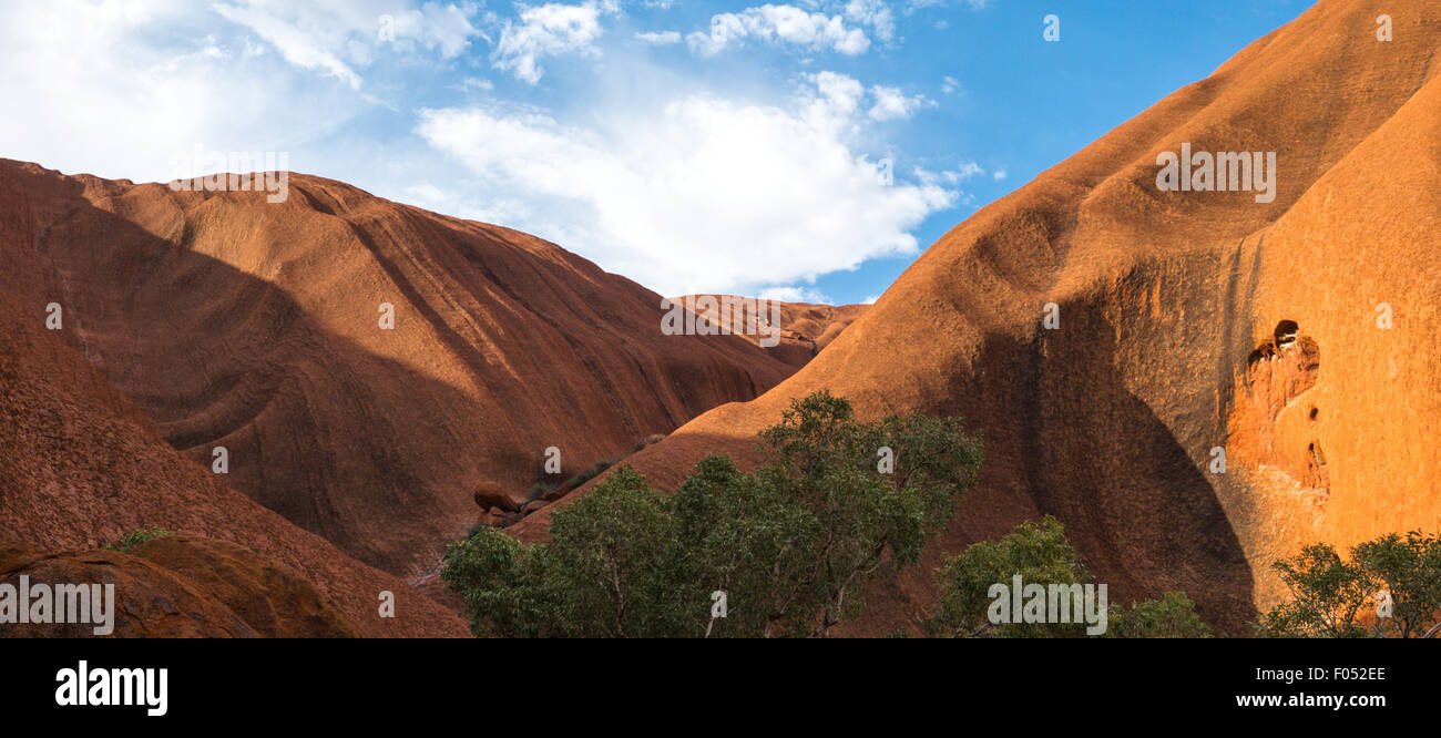 Australia, Ayers Rock, foreshortening of the Uluru sacred mountain ...