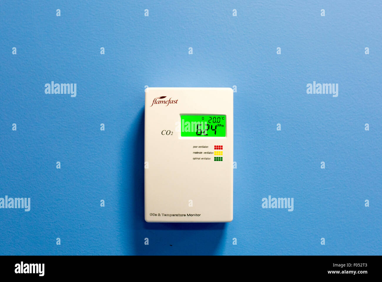 Flamefast temperature monitor on a wall Stock Photo - Alamy