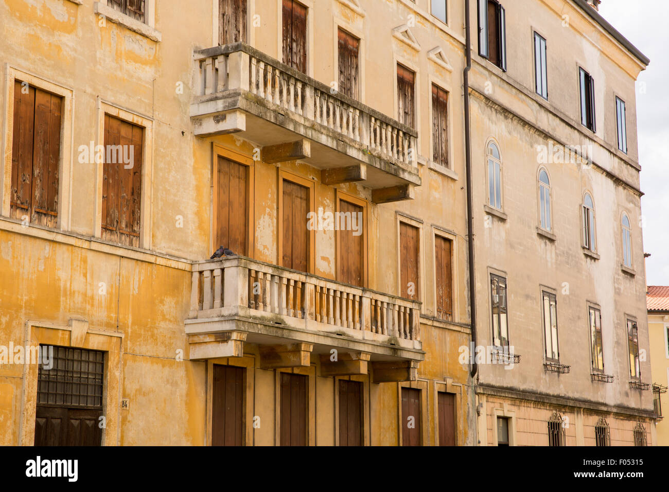 House facade front of old building in north Italy Stock Photo - Alamy