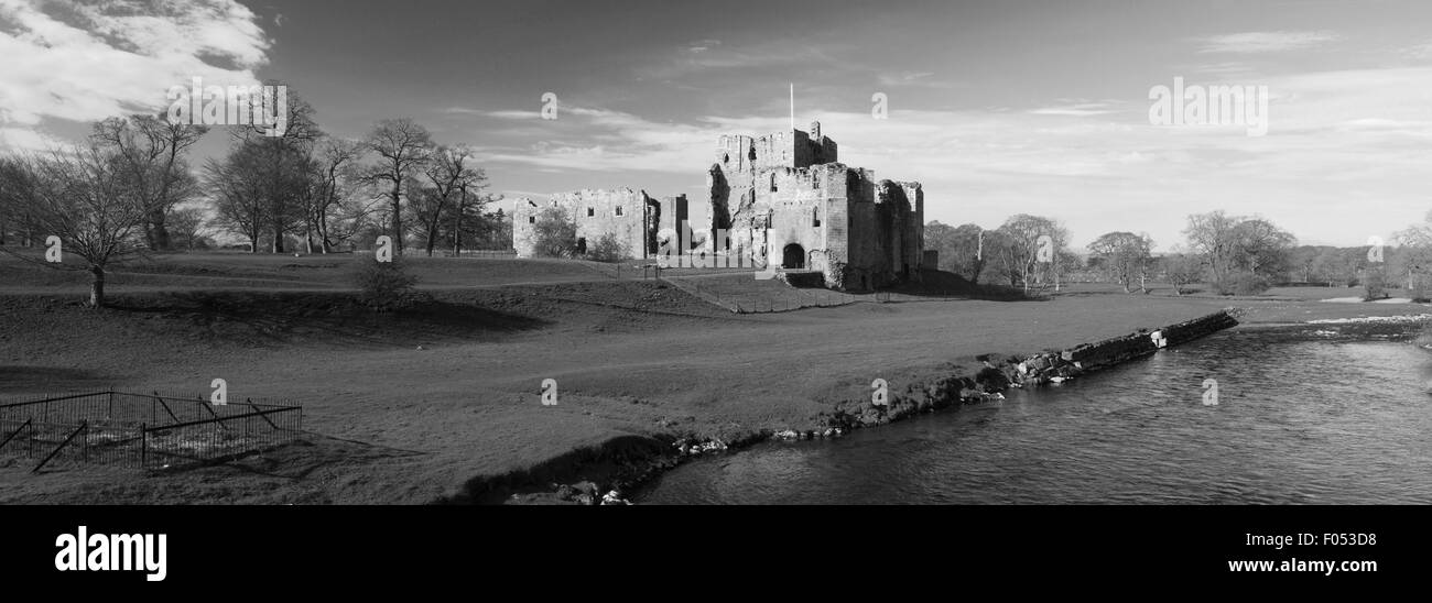 The ruins of Brougham Castle, river Eamont, English Heritage, Penrith ...
