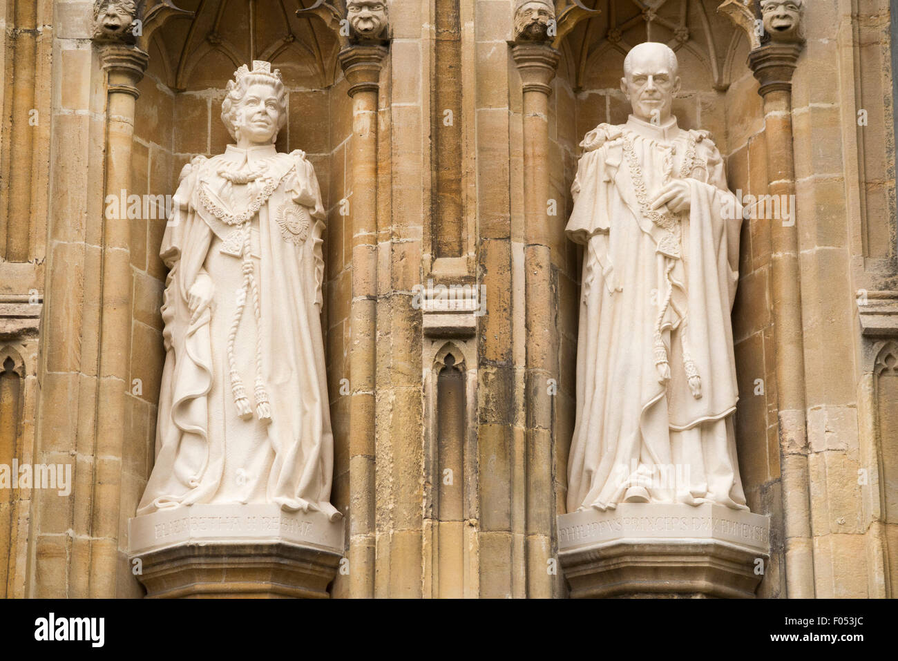 Statues of the Queen & Prince Philip, the Duke of Edinburgh, at ...