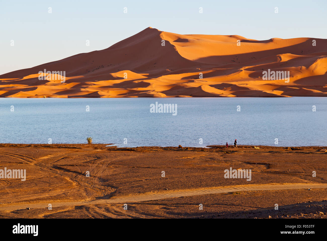 sunshine in the desert of morocco sand and lake dune Stock Photo - Alamy