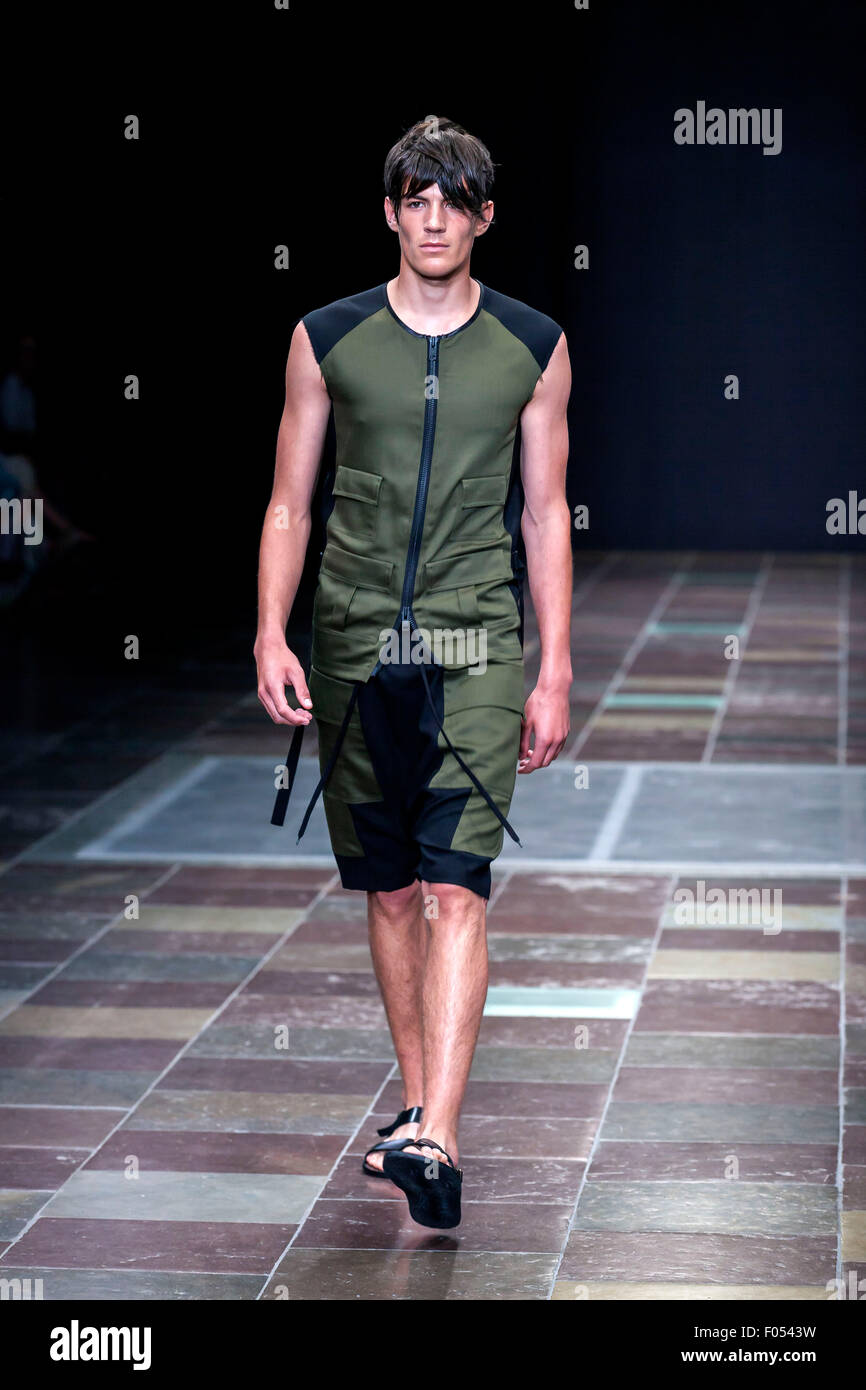 Copenhagen, Denmark. 7th Aug, 2015. A model walks the runway wearing ...