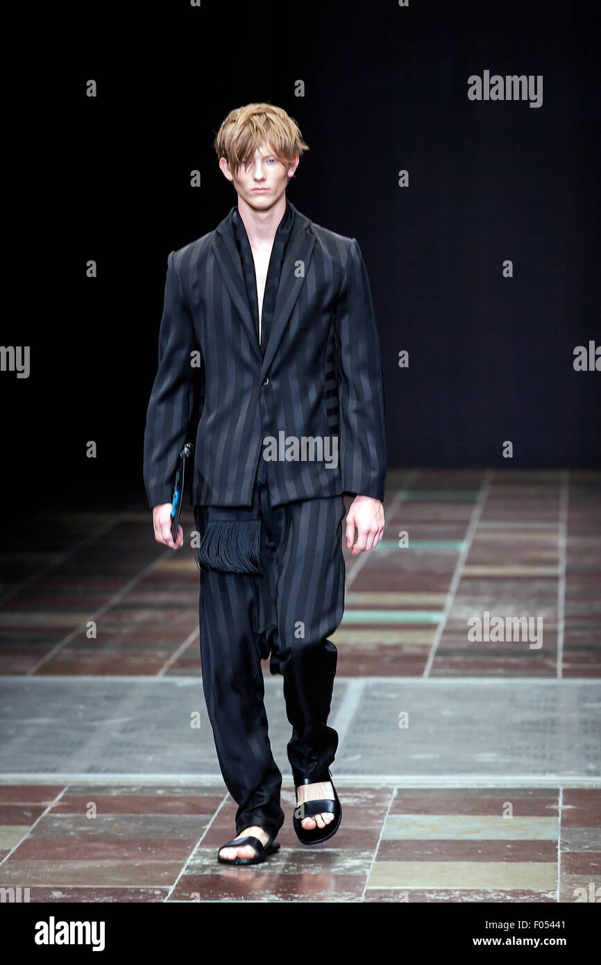 Copenhagen, Denmark. 7th Aug, 2015. A model walks the runway wearing ...