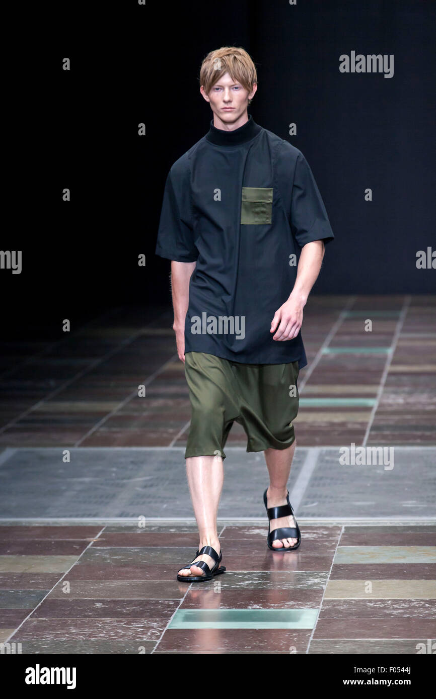 Copenhagen, Denmark. 7th Aug, 2015. A model walks the runway wearing ...