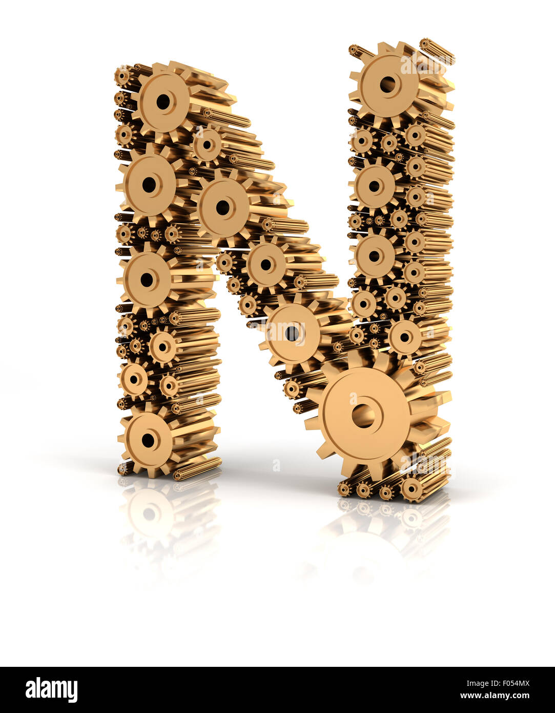 Alphabet N formed by gears Stock Photo - Alamy