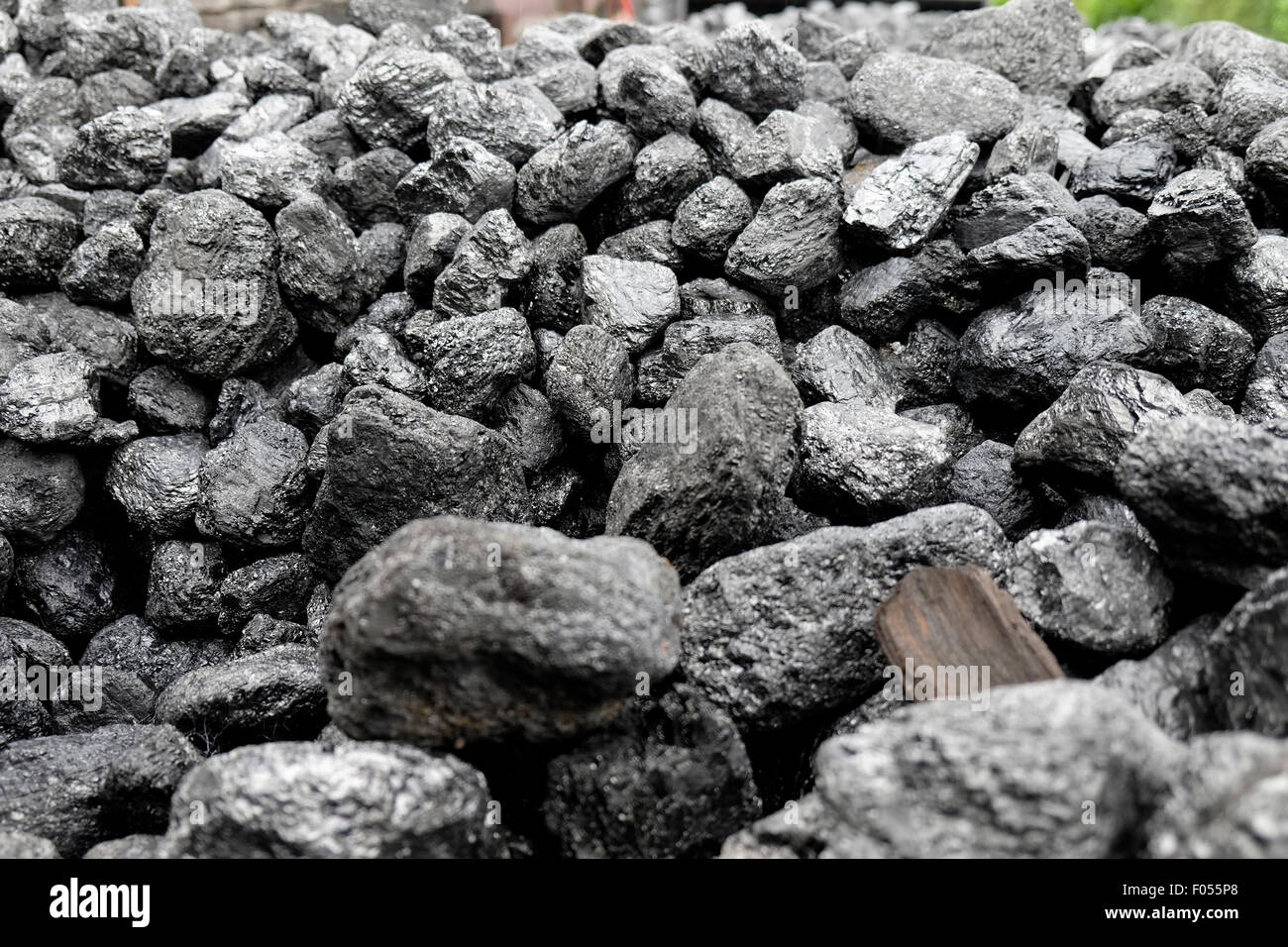 Black nuggets of anthracite coal fuel Carmarthen Wales UK KATHY DEWITT ...