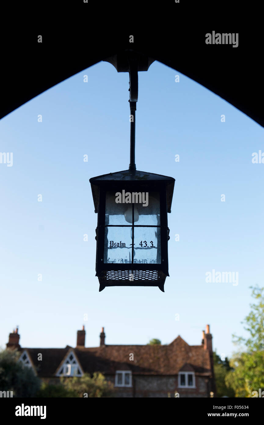 St Marys church lych gate lantern, Hambleden, Buckinghamshire, England ...