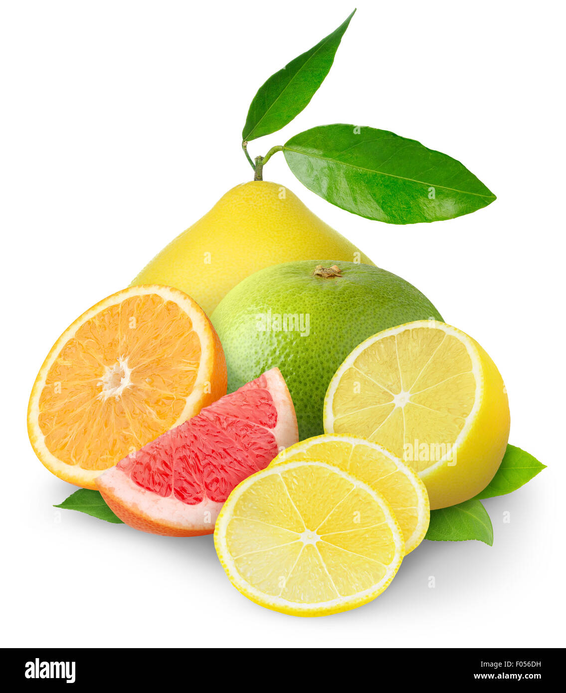 Beautiful citrus fruits isolated on white Stock Photo - Alamy