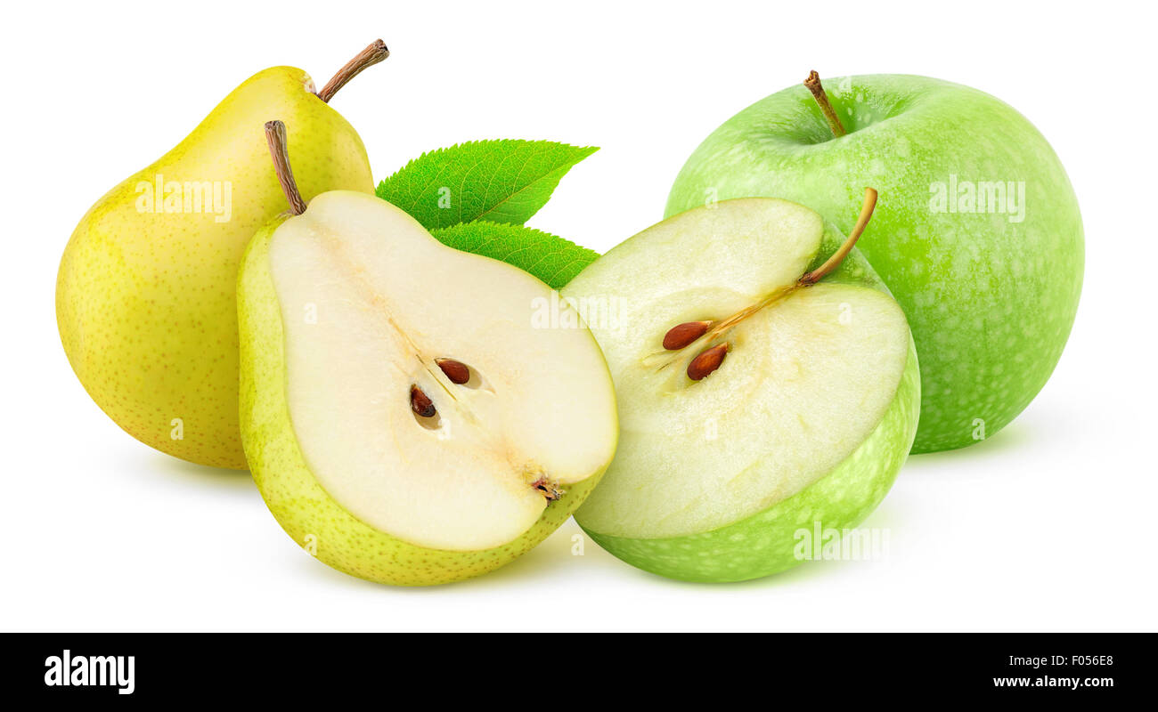Apples and pears isolated on white Stock Photo - Alamy