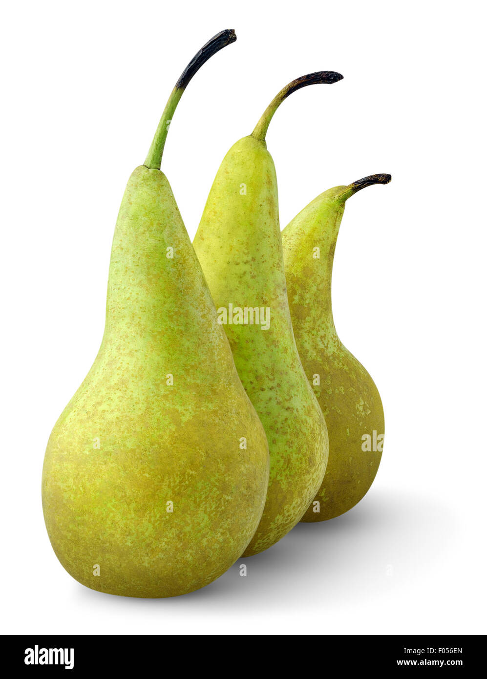 Three green pears isolated on white Stock Photo - Alamy