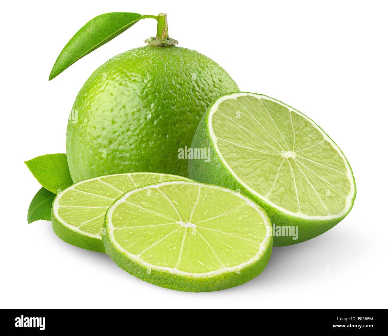 Whole cut fresh limes Cut Out Stock Images & Pictures - Alamy