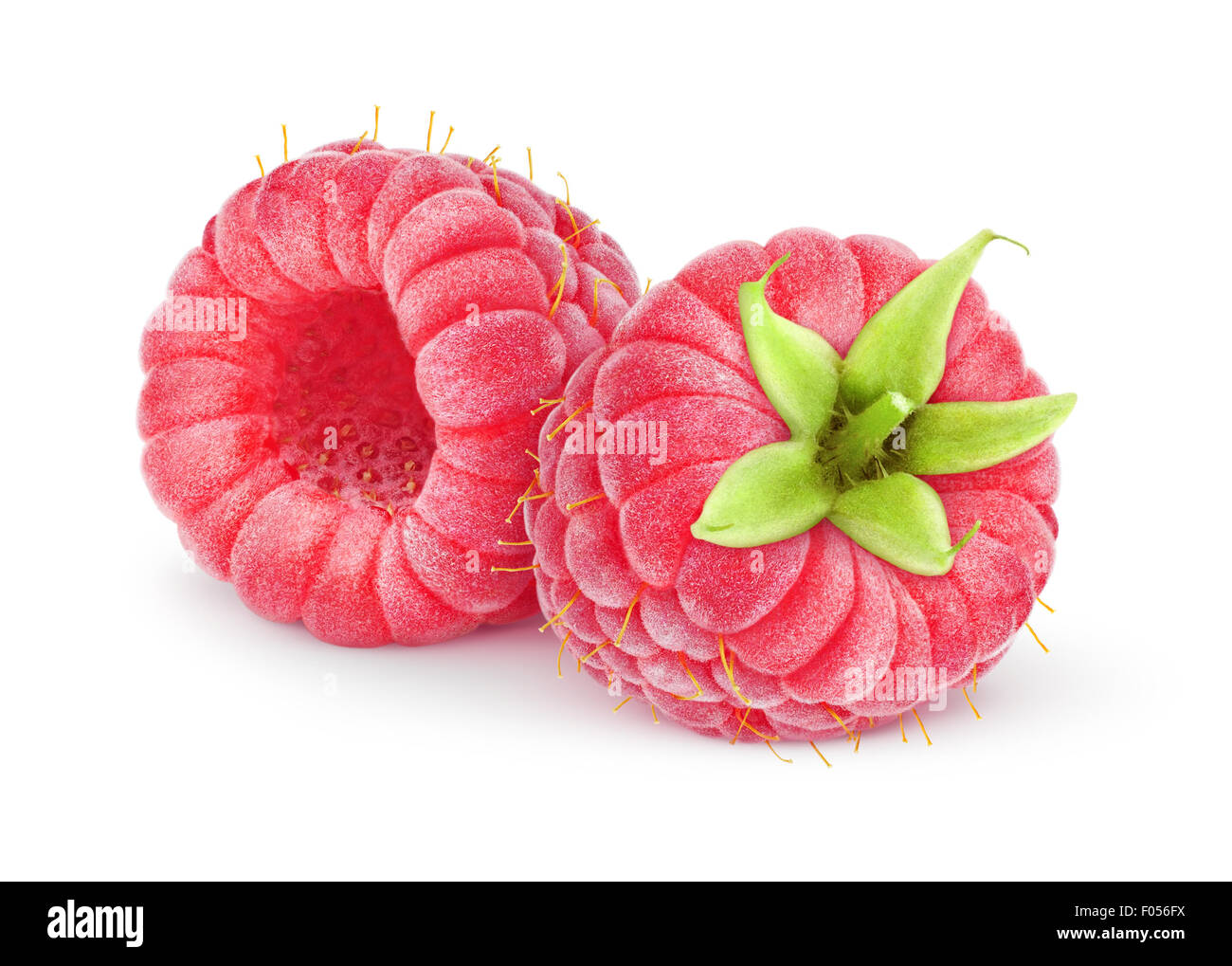Two fresh raspberries isolated on white Stock Photo - Alamy