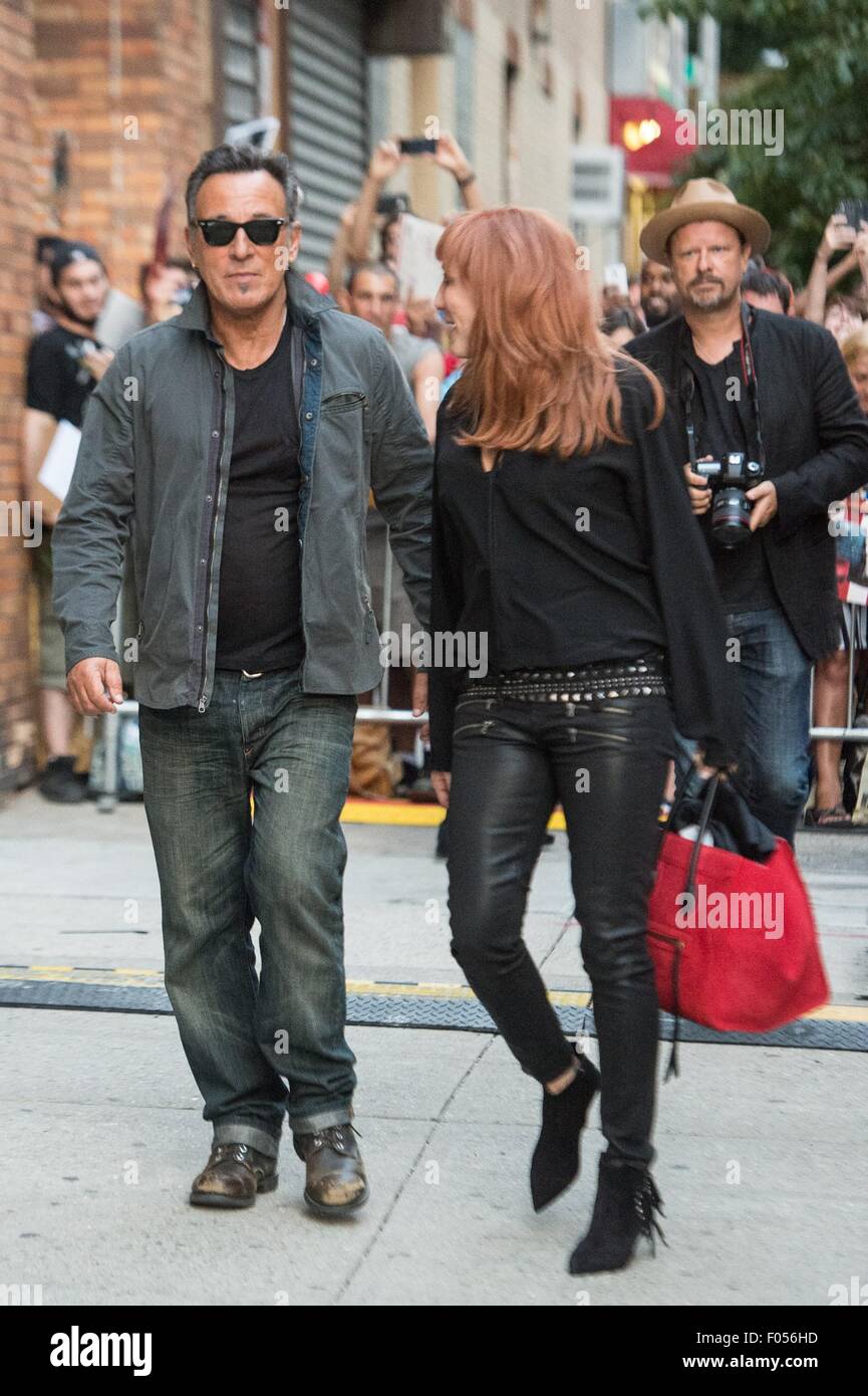 New York, NY, USA. 6th Aug, 2015. Bruce Springsteen, Patti Scialfa out ...