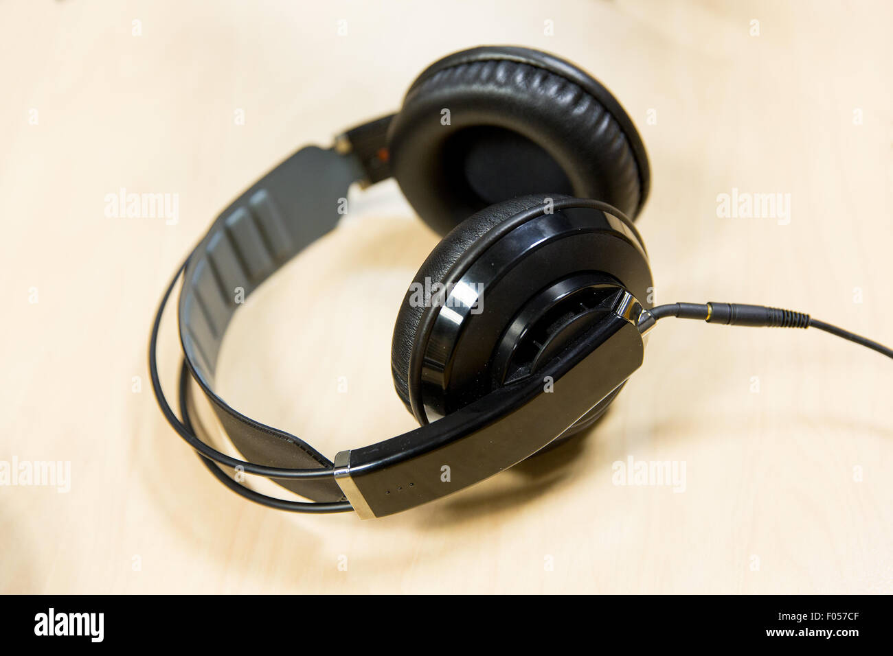 headphones at recording studio or radio station Stock Photo - Alamy