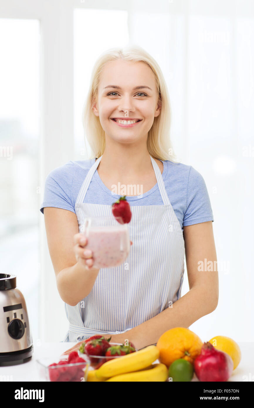 Happy woman smoothie glass hi-res stock photography and images - Alamy