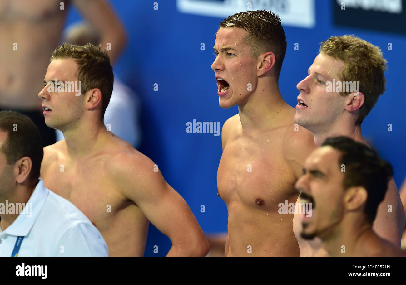 Kazan, Russia. 07th Aug, 2015. Florian Vogel (L-R), Jacob Heidtmann and ...