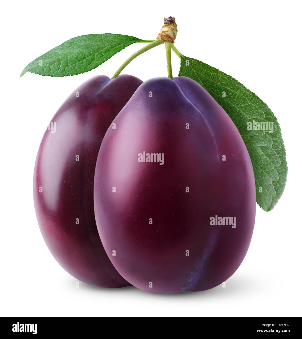 Plums isolated on white Stock Photo - Alamy