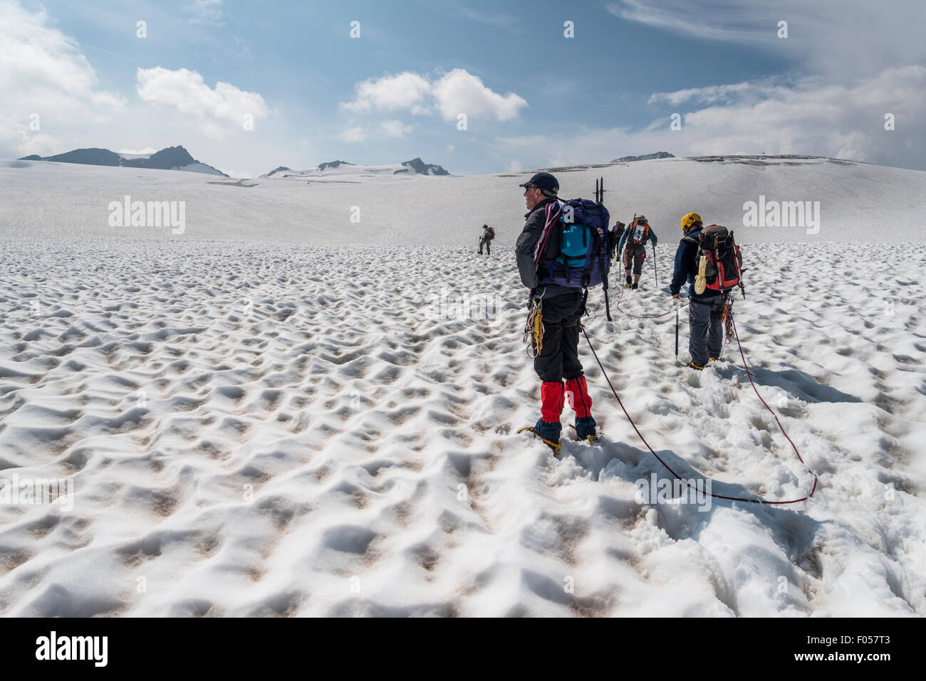 Mountaineers on the Gepatschferner glacier Stock Photo - Alamy