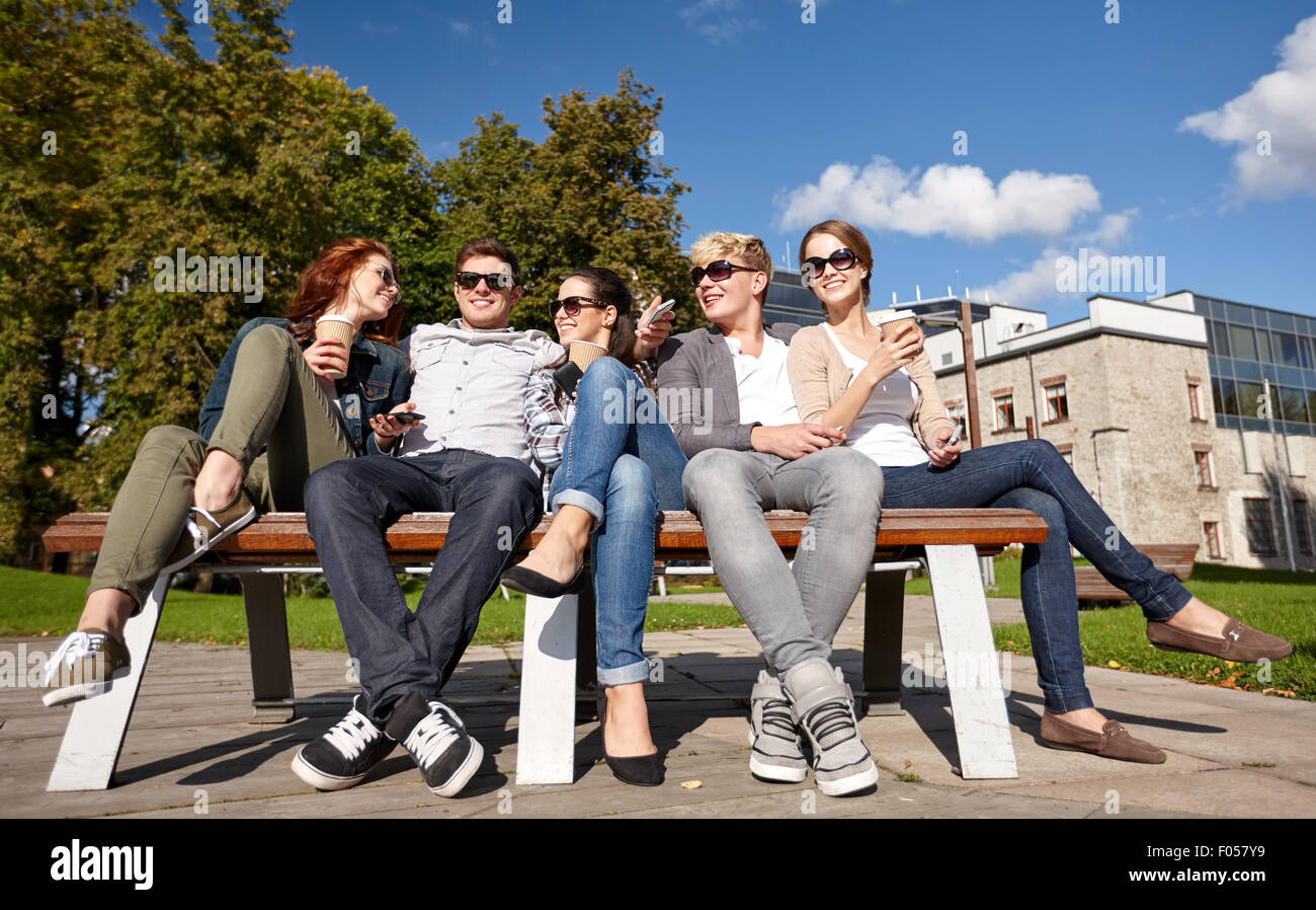 group of students or teenagers drinking coffee Stock Photo - Alamy