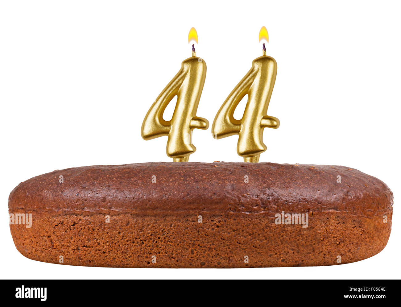 birthday cake with candles number 44 isolated on white background Stock ...