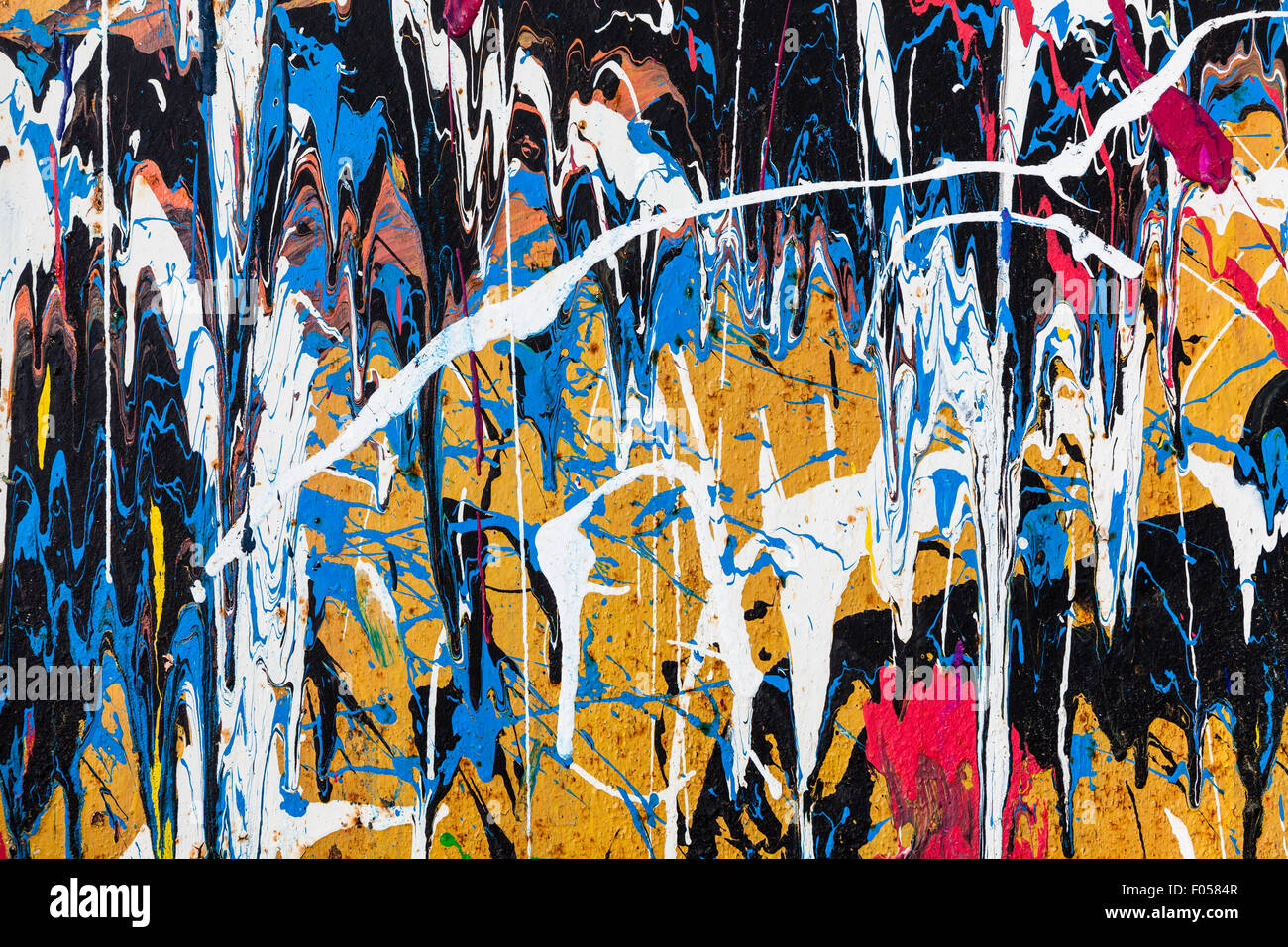 Dripping paint graffiti wall Stock Photo - Alamy