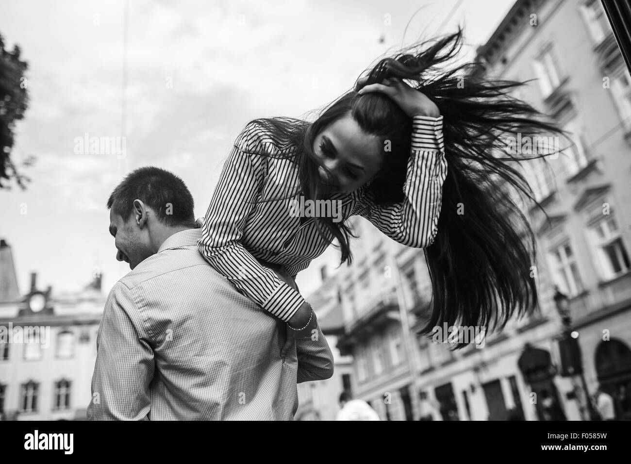 Cheerful women having fun Black and White Stock Photos & Images - Alamy