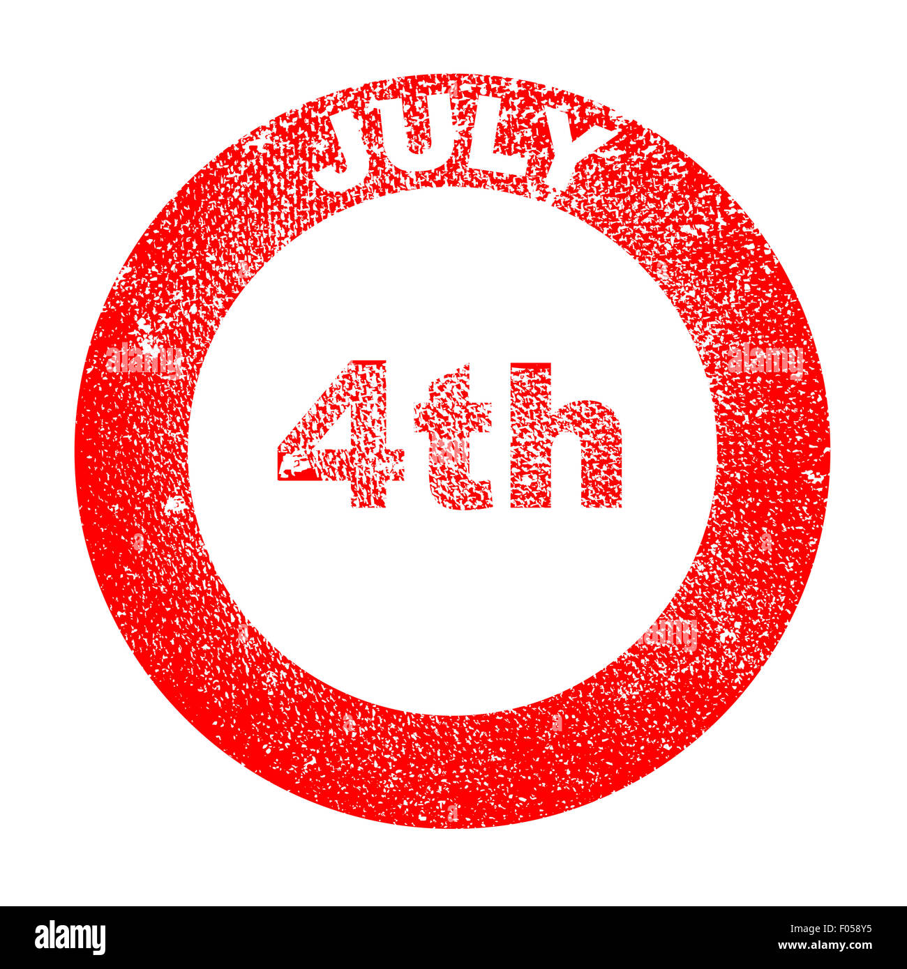 A 4th July red in stamp over a white background Stock Photo - Alamy