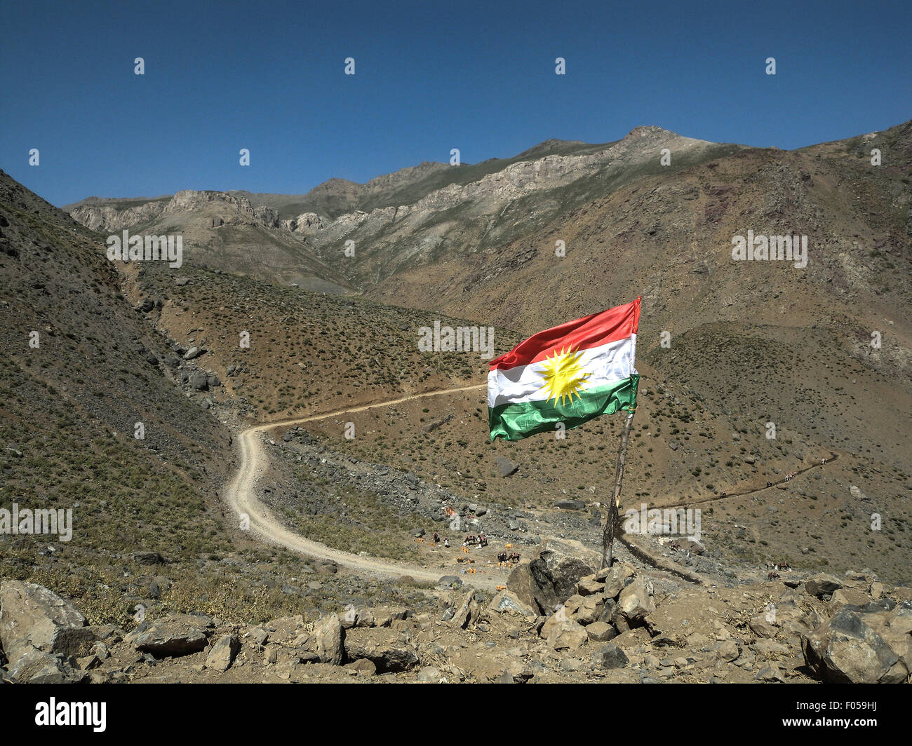Arbil, Iraq. 07th Aug, 2015. First time waving Kurdistan flag in the ...