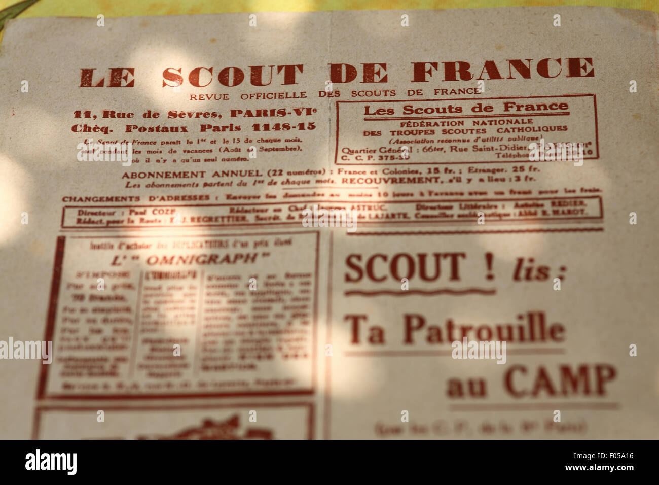 'le scout' ,French scout magazine from 1931 Stock Photo - Alamy