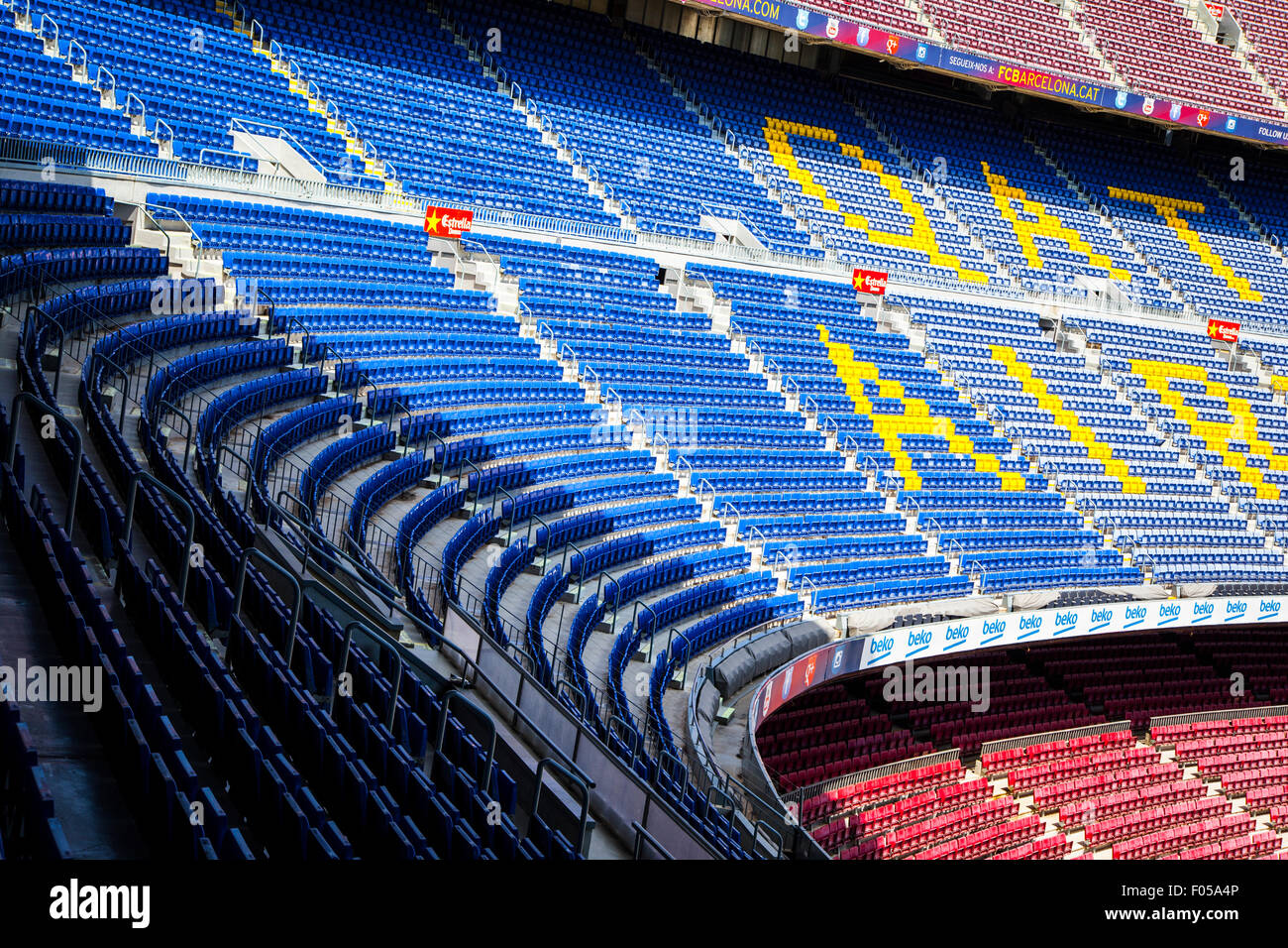 Empty fc barcelona nou camp ground football stadium hi-res stock ...