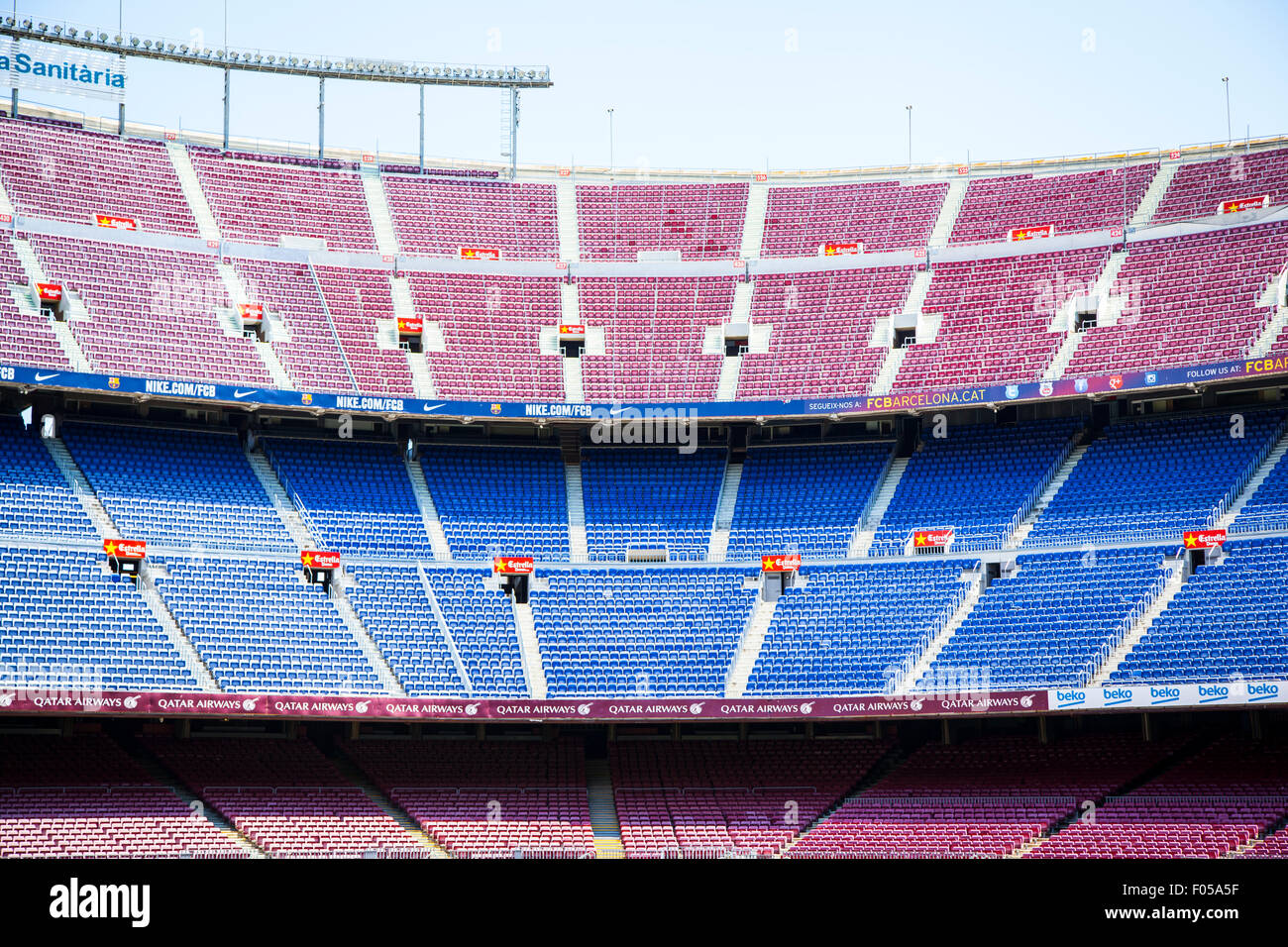 Empty fc barcelona nou camp ground football stadium hi-res stock ...