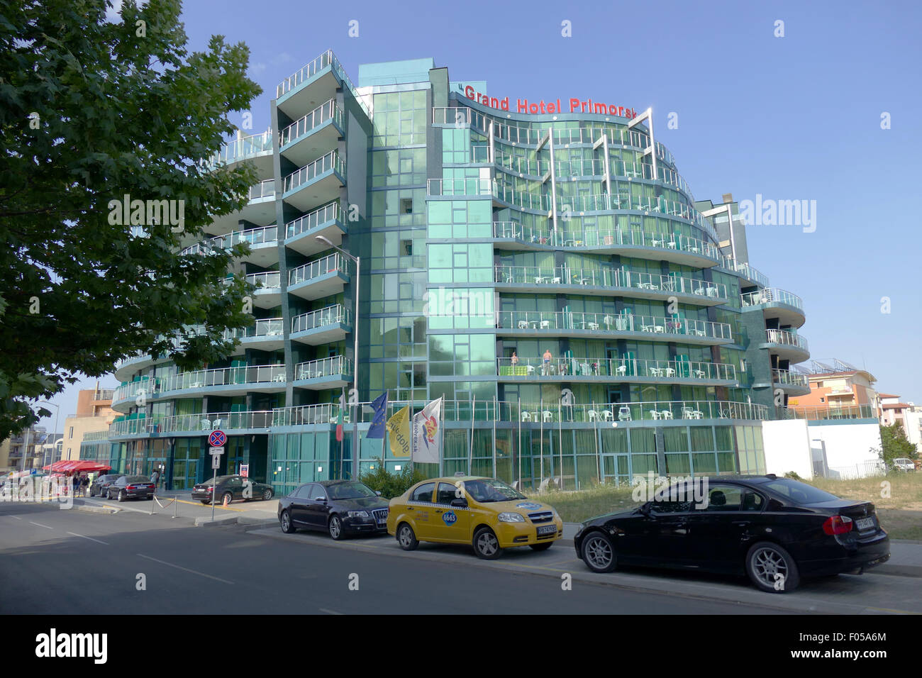 Primorsko Hotel in Primorsko on Bulgarian Black Sea coast Stock Photo ...